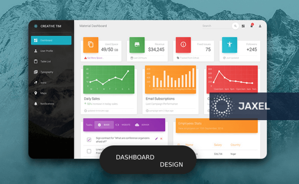 Dashboard development - Jaxel